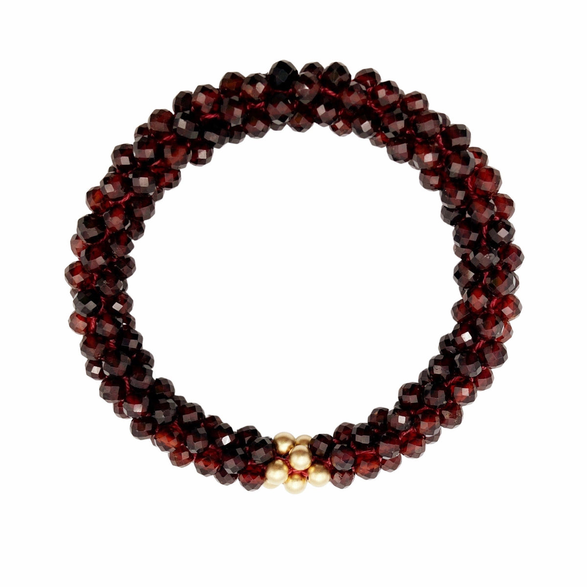 Red Garnet Gemstone Beaded Bracelet With Gold | Park & Lex